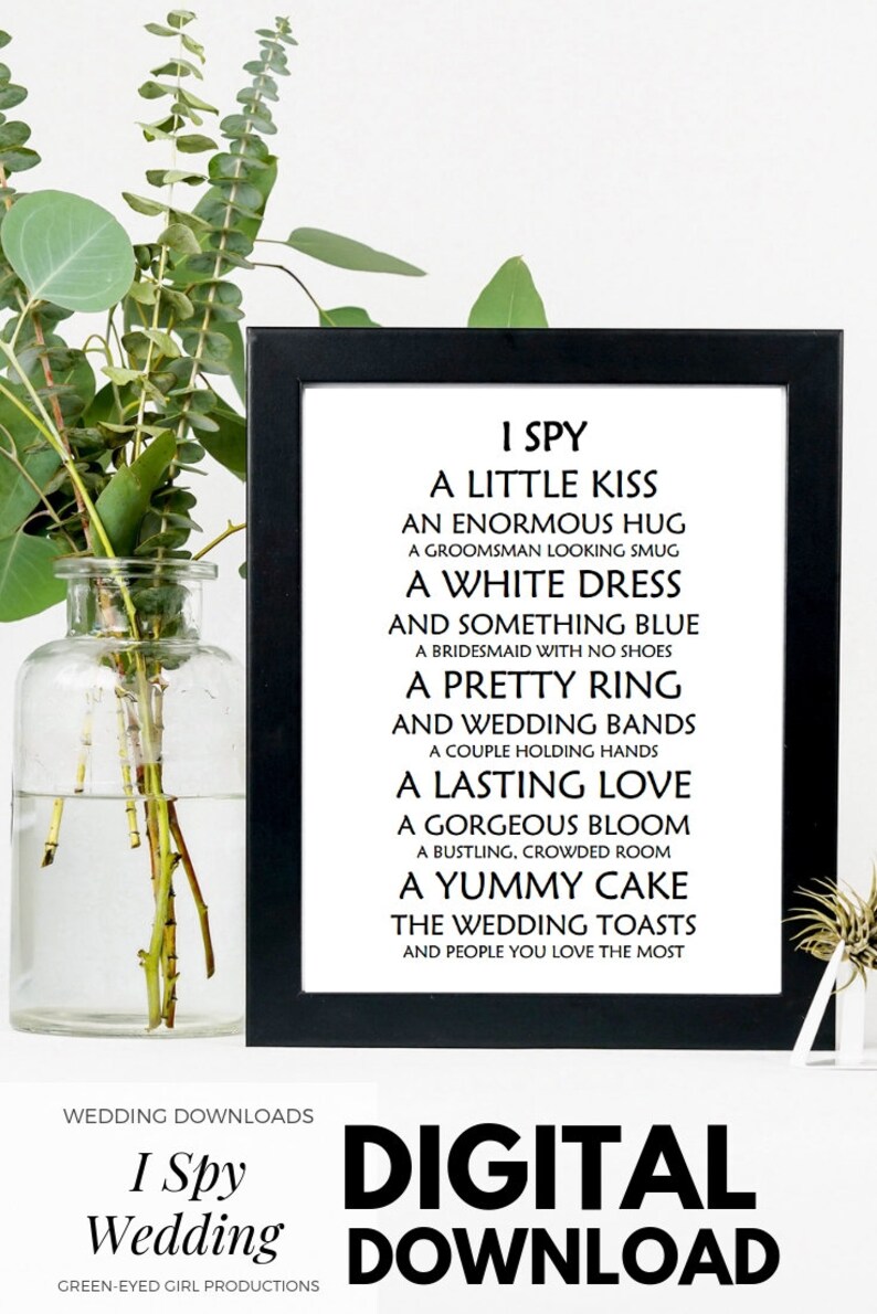 I Spy Wedding Game I Spy Printable Wedding I Spy Party - Etsy