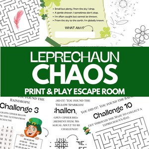 St Patrick's Day Escape Room | Leprechaun Chaos | Class Party Theme ...