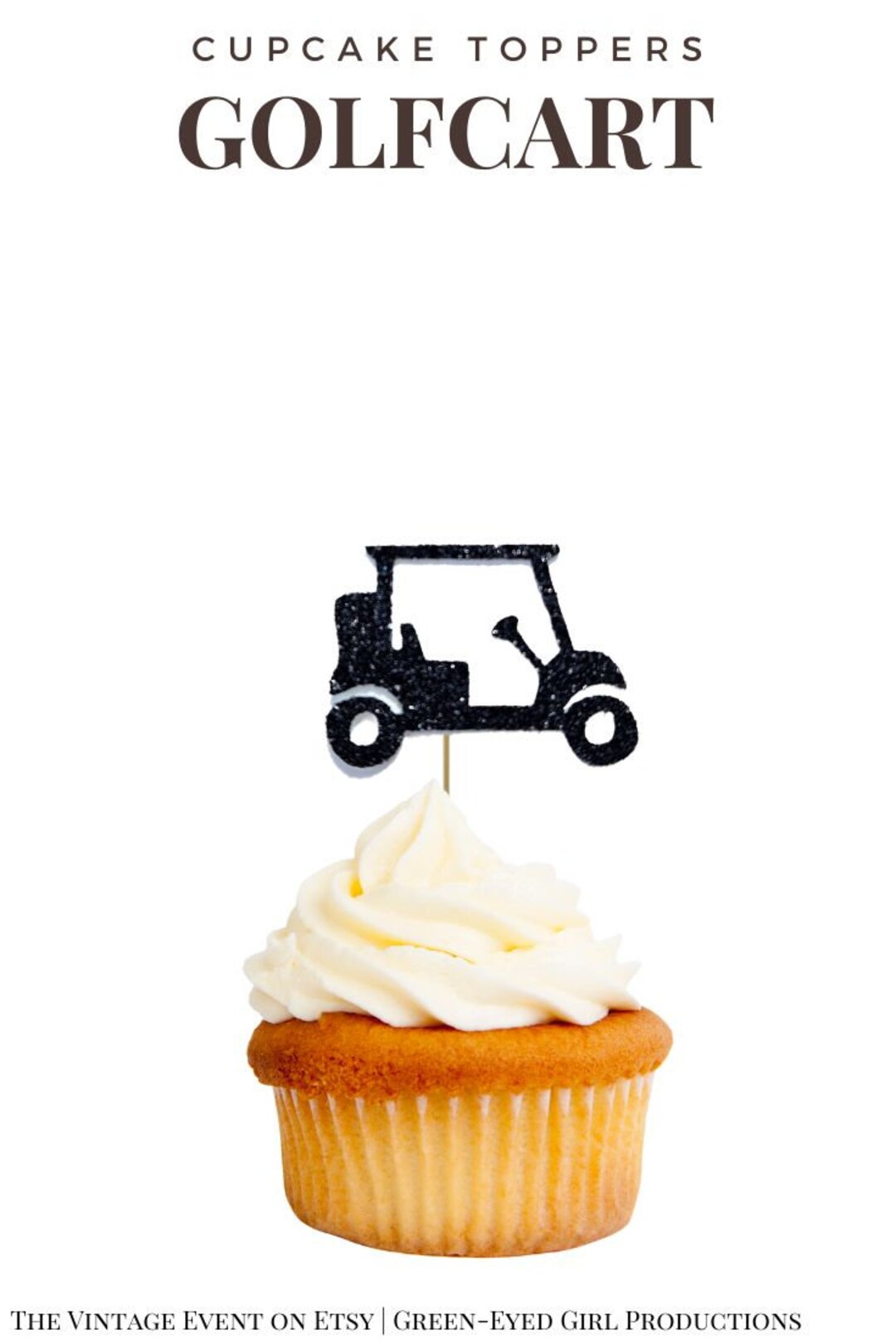 Golf Cart | Confetti & Cupcake Toppers | Die Cut Shapes | GLITTER - Etsy