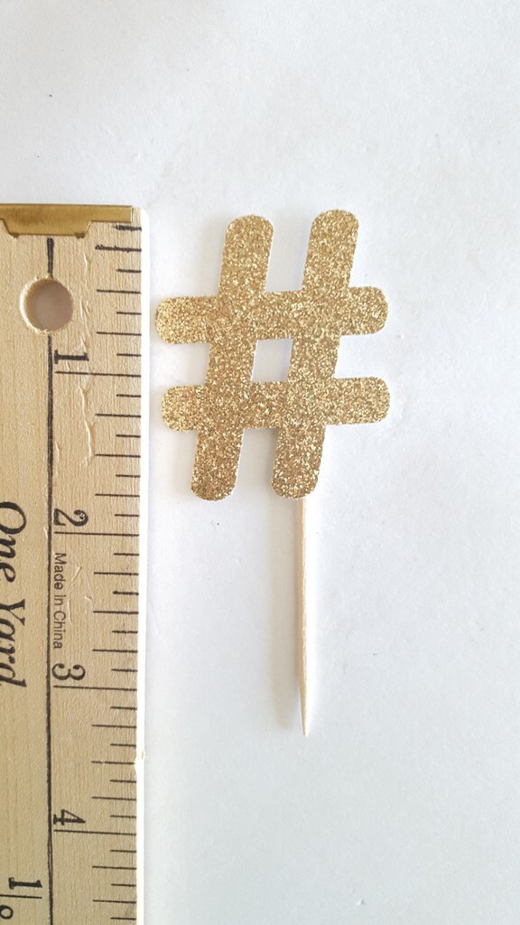 Hashtag Cupcake Toppers Instagram Sign Instagram Hashtag | Etsy