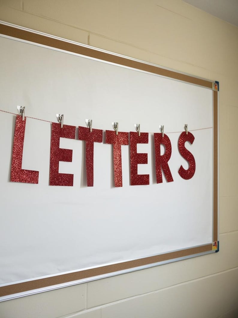 Custom Cut Letter | 10.5" | GLITTER | Loose, Bulletin Board- NO STRING ...