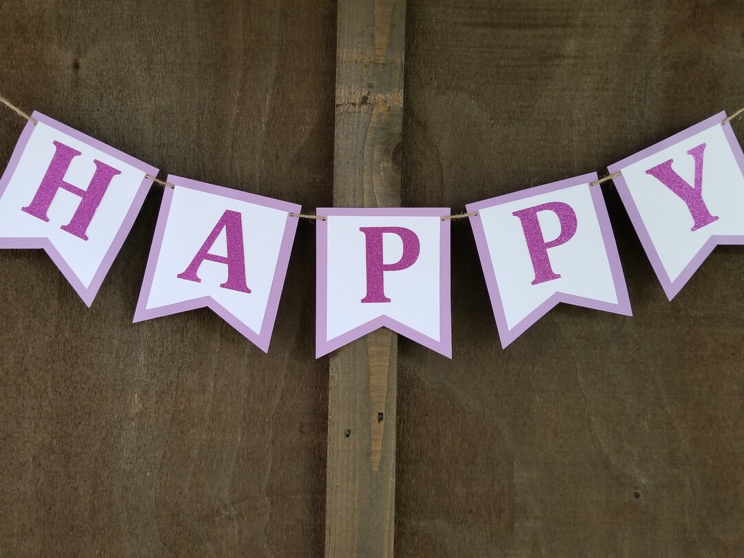 Custom Letter Banner CARDSTOCK Flag GLITTER Letters - Etsy