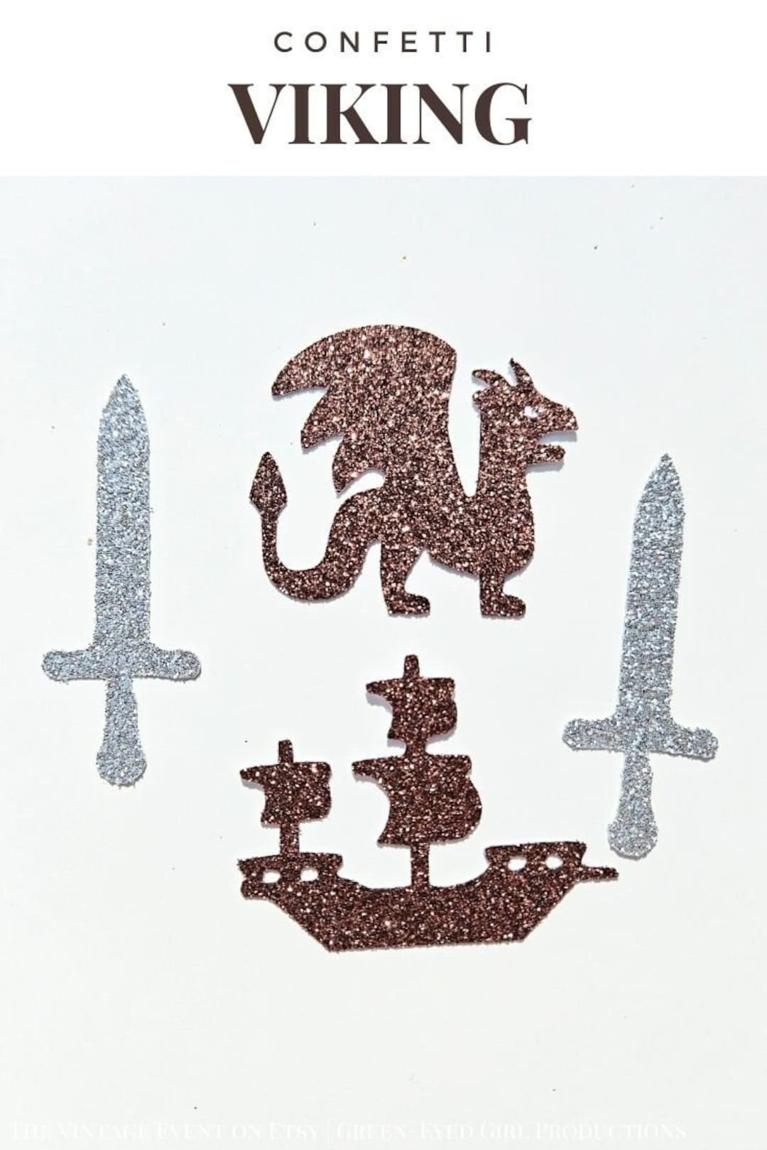 Viking | Confetti & Cupcake Toppers | Die Cut Shapes | GLITTER - Etsy