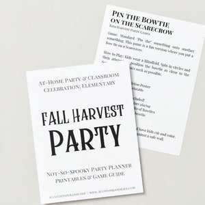 Harvest Party Printable for a Classroom Party, Halloween Lesson Plans ...