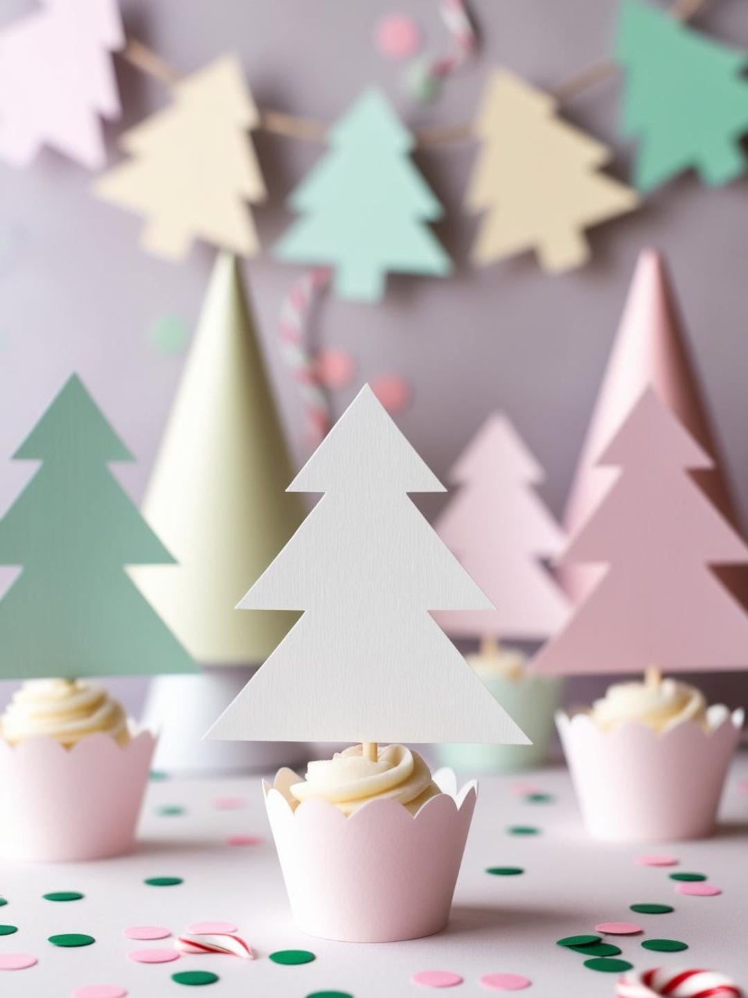 Tree | Cupcake Toppers or Confetti | Die Cut Shapes | CARDSTOCK - Etsy