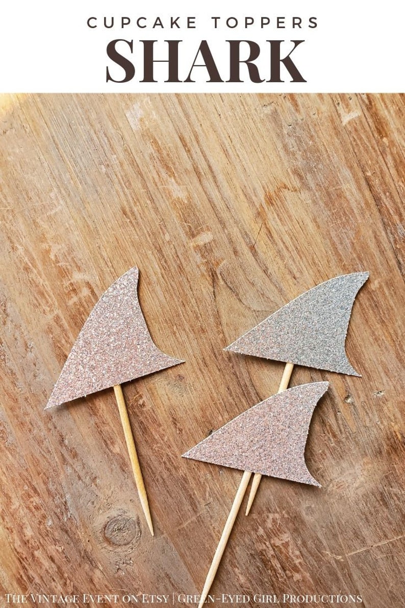 Shark Fin Cupcake Toppers Baby Shark Decorations - Etsy
