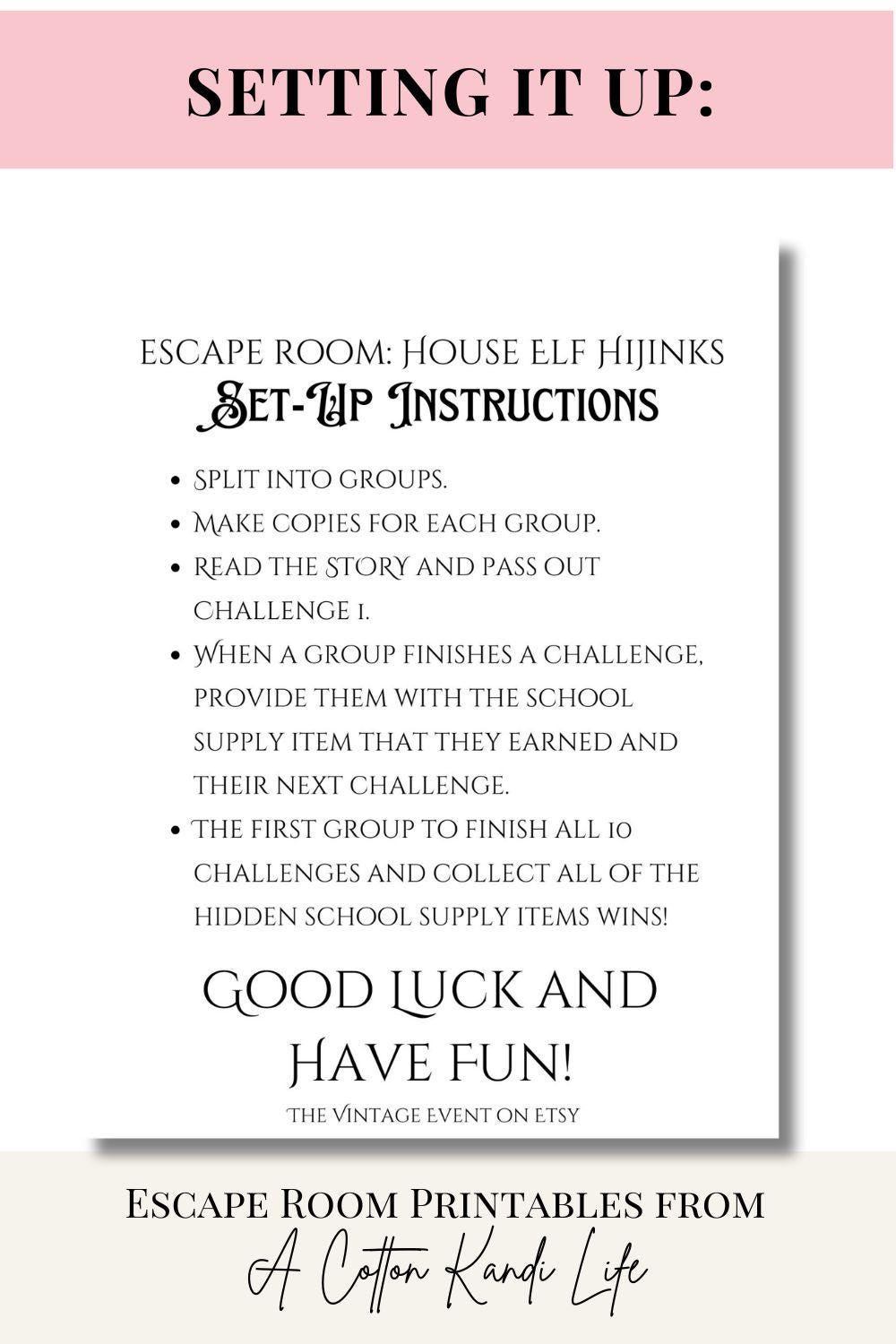 Wizard Escape Room | House Elf Hijinks | Birthday Party Theme ...