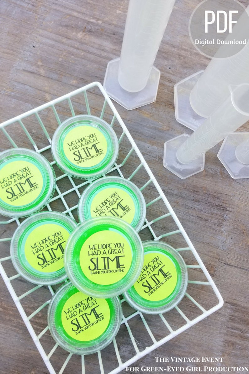 SLIME Stickers Digital Download Science Birthday Party - Etsy