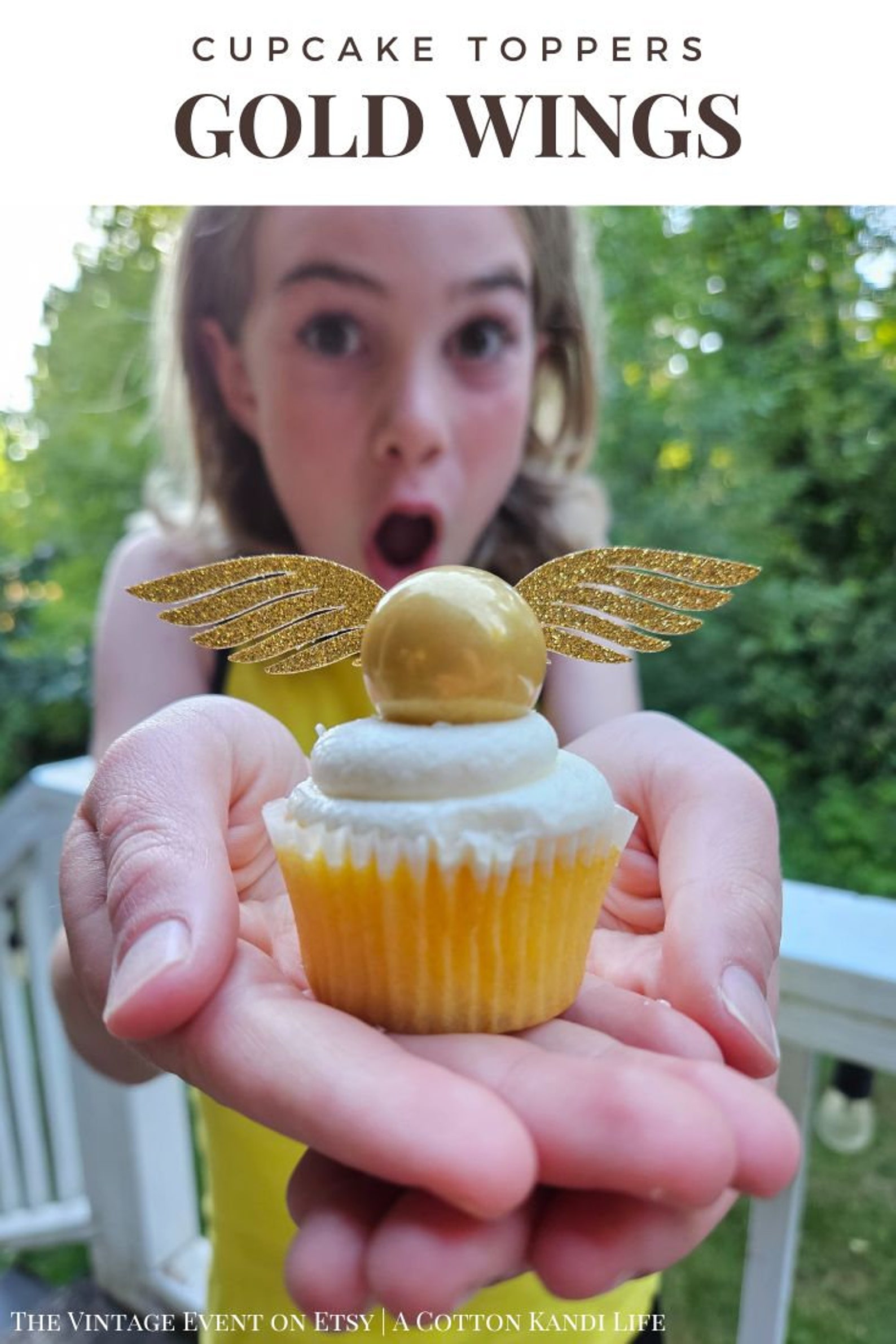 Gold Wing Cupcake Toppers | Wizard Party Decorations, Owl Party Theme ...