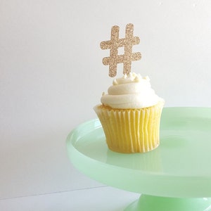 Hashtag Cupcake Toppers Instagram Sign Instagram Hashtag | Etsy