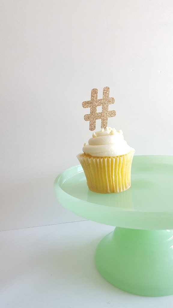 Hashtag Cupcake Toppers Instagram Sign Instagram Hashtag | Etsy