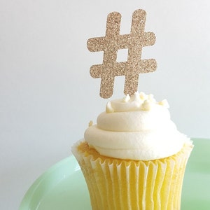 Hashtag Cupcake Toppers Instagram Sign Instagram Hashtag | Etsy