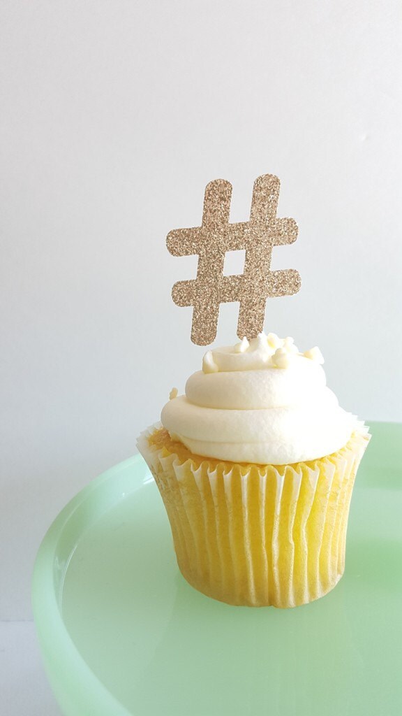 Hashtag Cupcake Toppers Instagram Sign Instagram Hashtag | Etsy