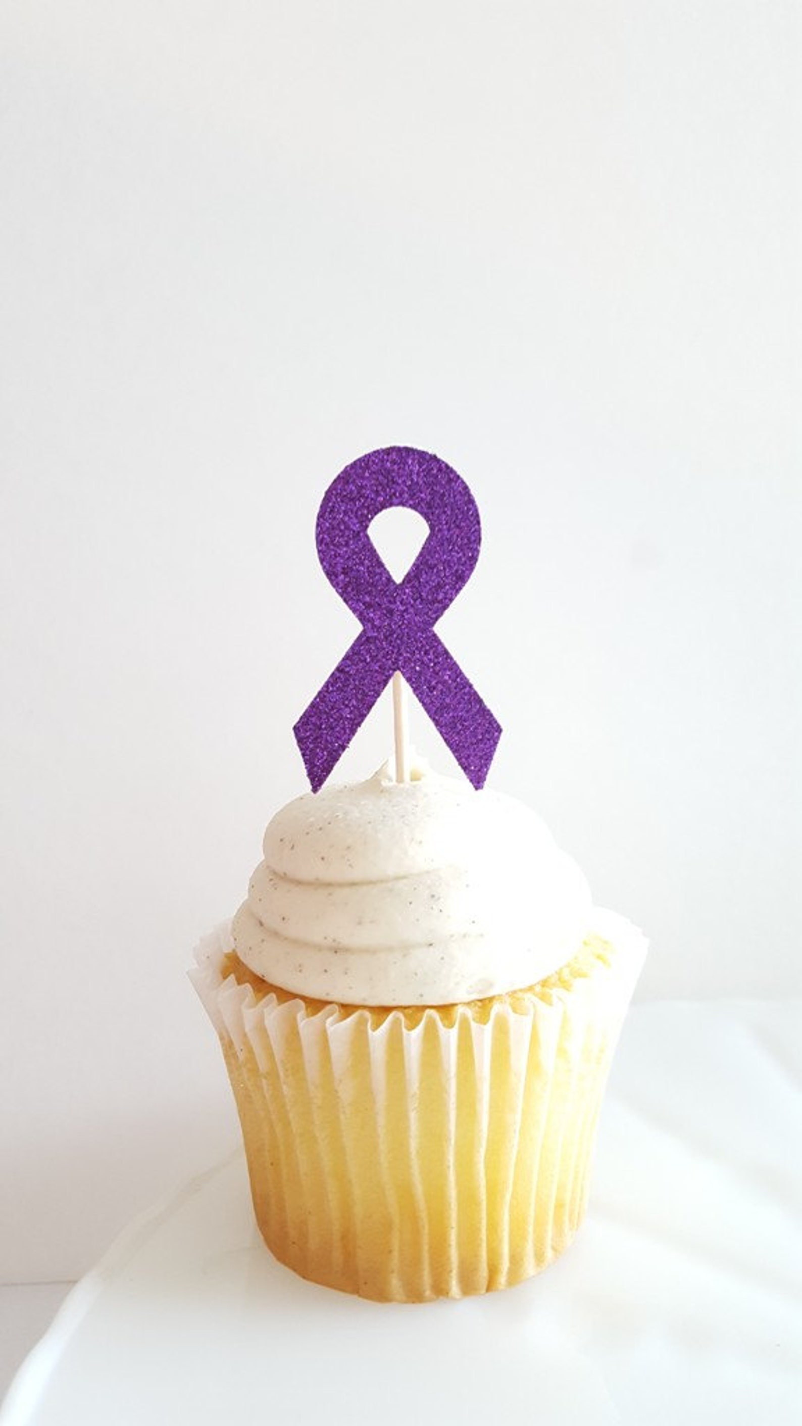 Cancer Ribbon Cupcake Toppers Invisible Illness Cancer - Etsy