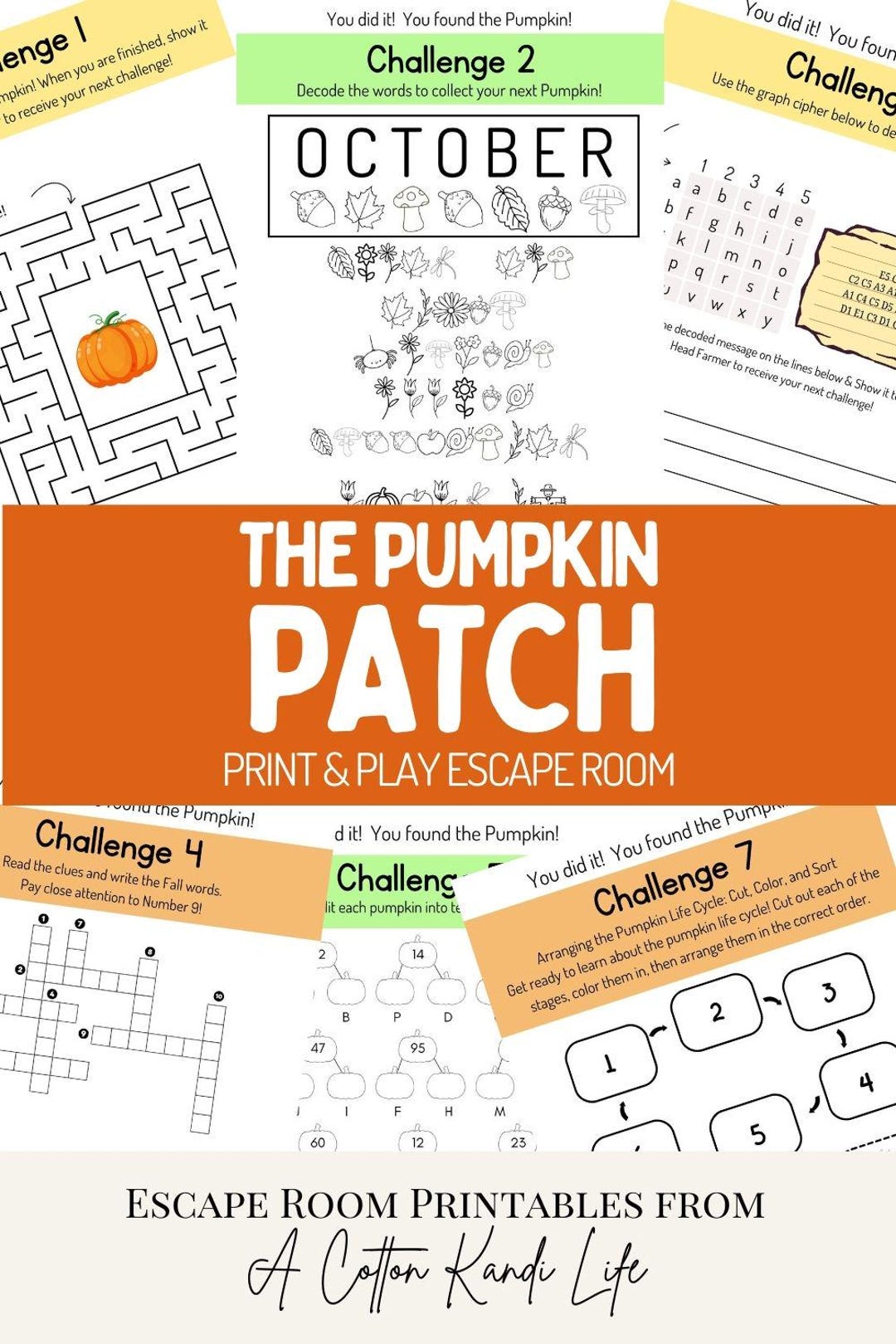 October Escape Room | the Pumpkin Patch | Class Party Theme | PRINTABLE ...
