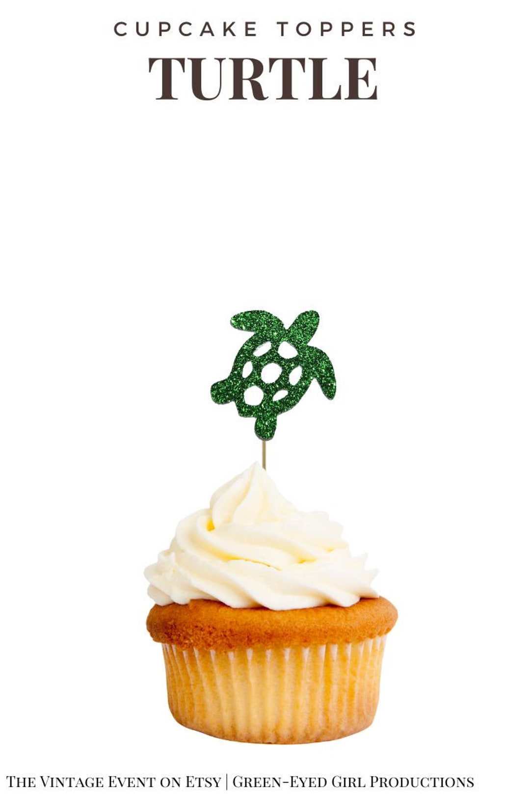 Turtle | Confetti & Cupcake Toppers | Baby Shower Decorations | GLITTER ...