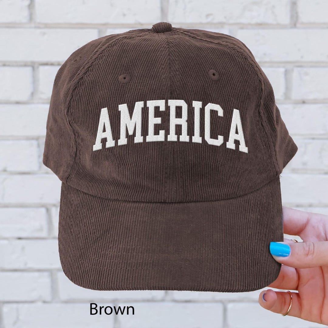 Embroidered USA Patriotic Hat July 4th Hat Embroidery Corduroy Hat Red ...