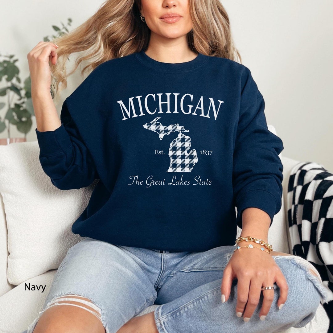 Custom Michigan Sweatshirt, Michigan Sweater, Michigan Crewneck ...