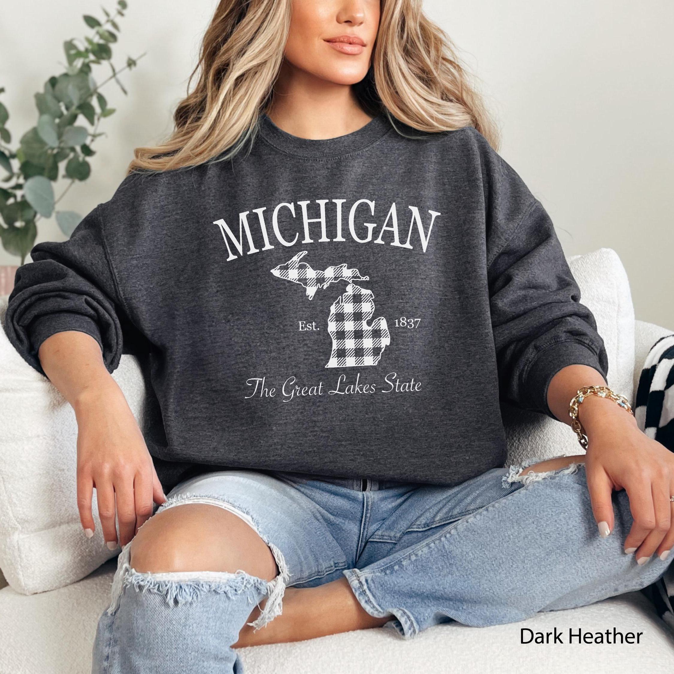 Custom Michigan Sweatshirt, Michigan Sweater, Michigan Crewneck ...