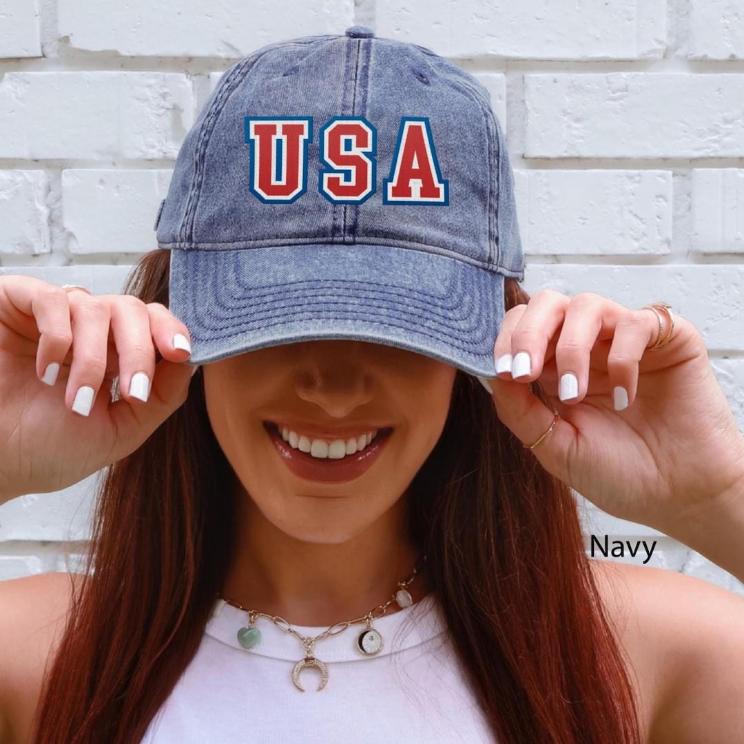 Embroidered USA Patriotic Hat July 4th Hat Embroidery Corduroy Hat Red ...