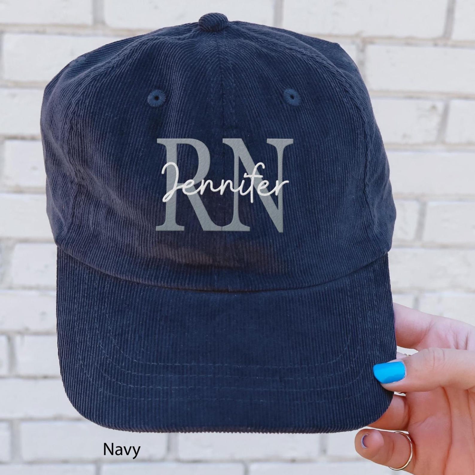 Embroidered Nurse Hat Name Corduroy Hat Nursing Student Cute Nurse Gift ...