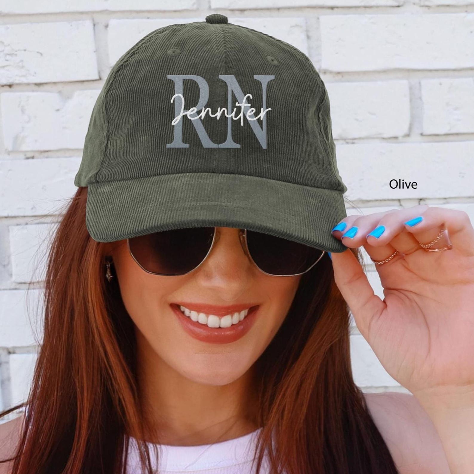 Embroidered Nurse Hat Name Corduroy Hat Nursing Student Cute Nurse Gift ...
