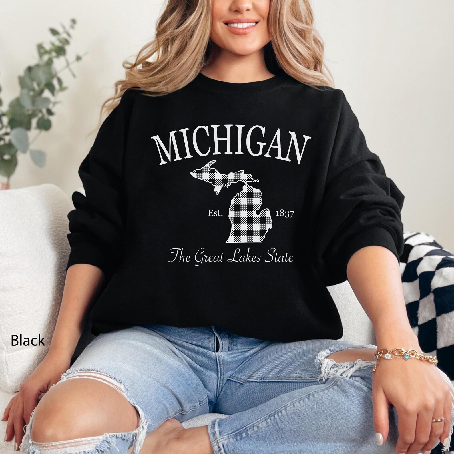 Custom Michigan Sweatshirt, Michigan Sweater, Michigan Crewneck ...