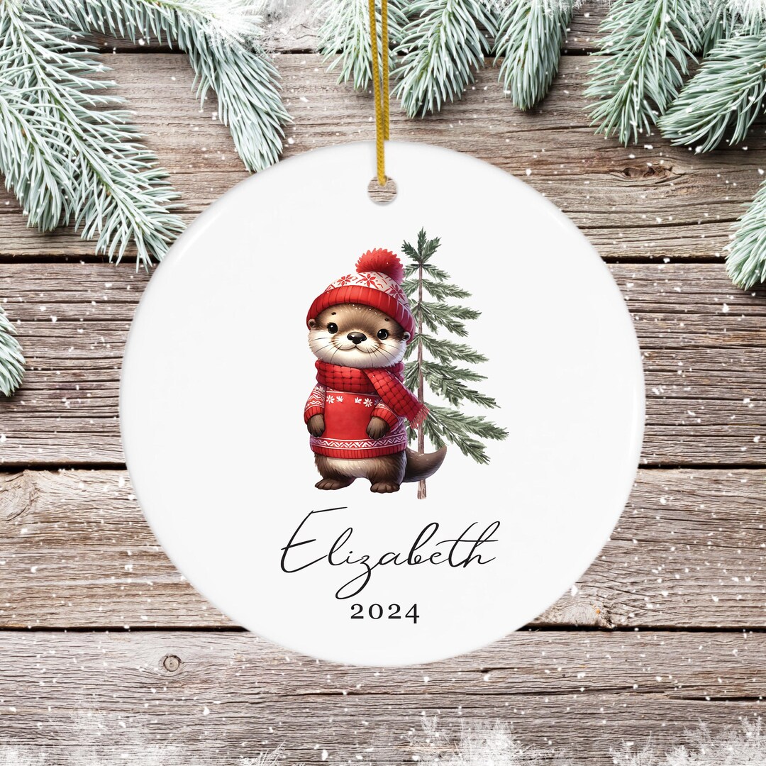 Custom Otter Ornament, Otters Ornament, Otterly Cute Christmas Ornament ...