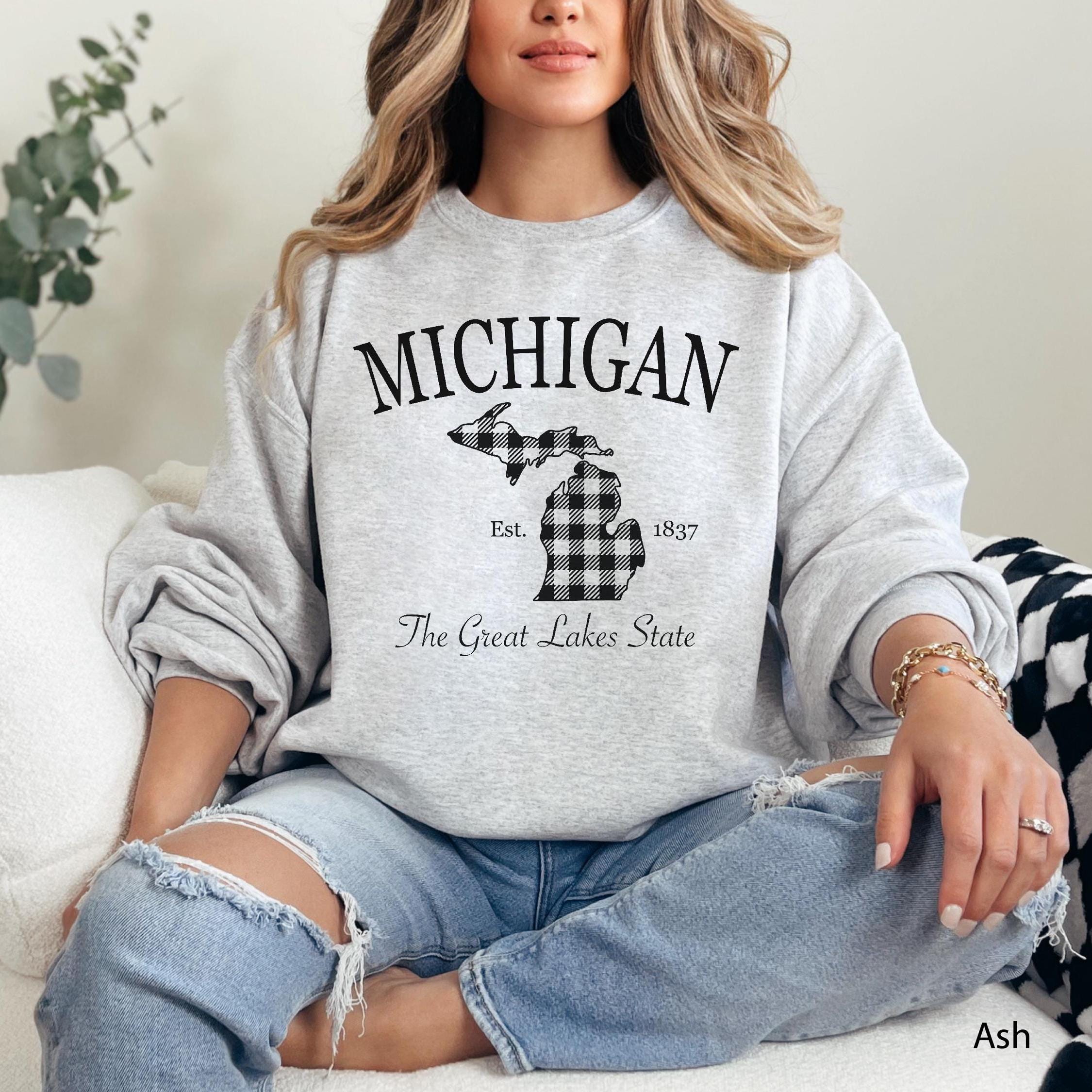 Custom Michigan Sweatshirt, Michigan Sweater, Michigan Crewneck ...