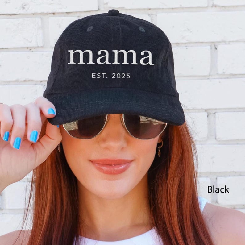 Custom Embroidered Hat Personalized Date Corduroy Hat Mothers Day Gift ...