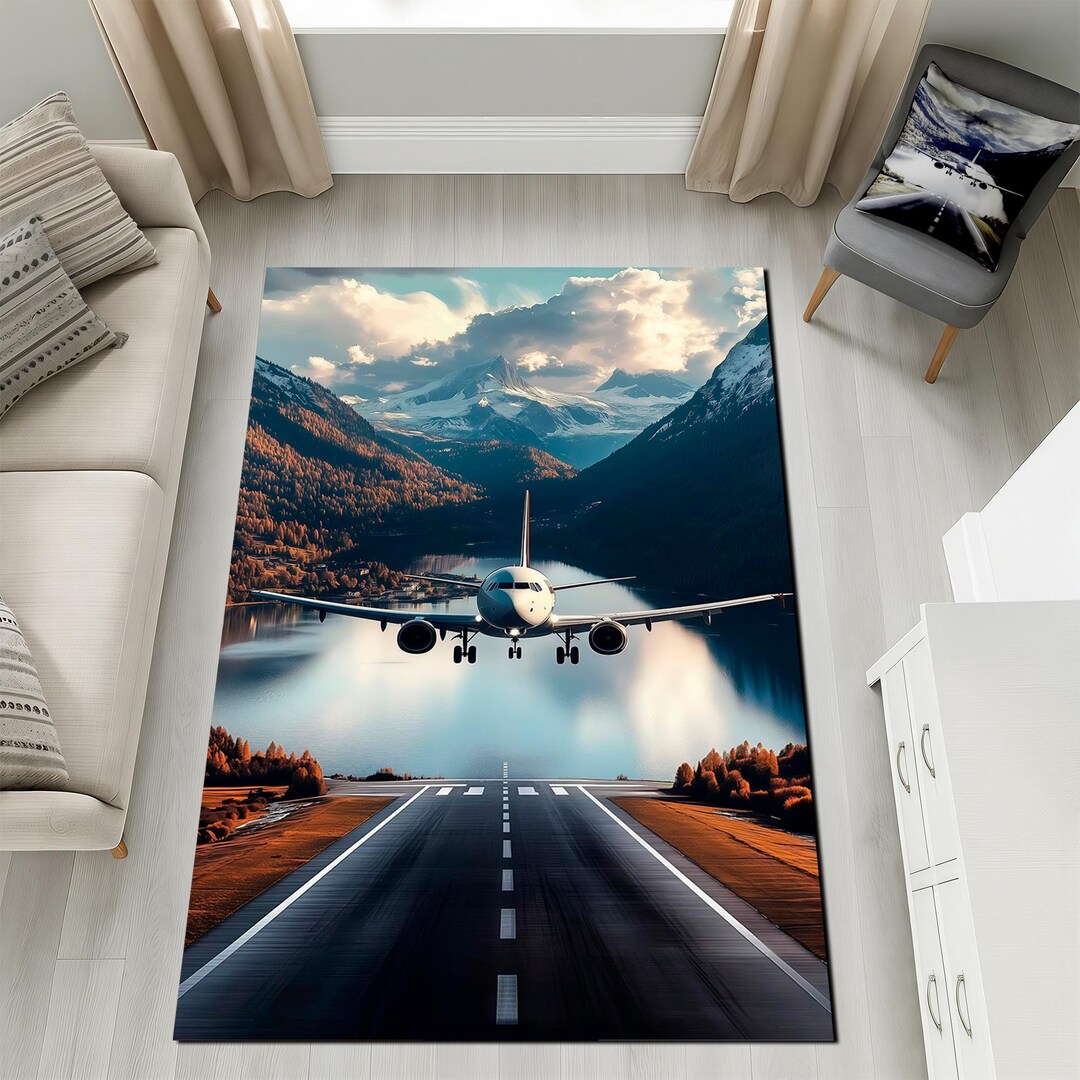 Aviation Themed Carpet, Pilot Gift, Airplane Runway Rug, Travel Lover ...