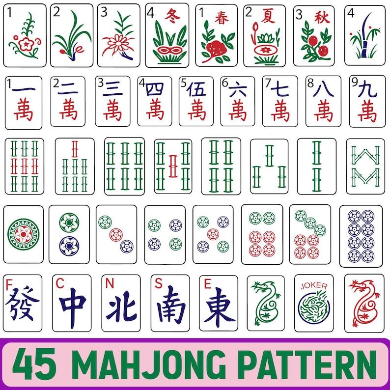 Mahjong Pattern SVG Bundle, American Mahjong Svg, Games Svg, Mahjong ...
