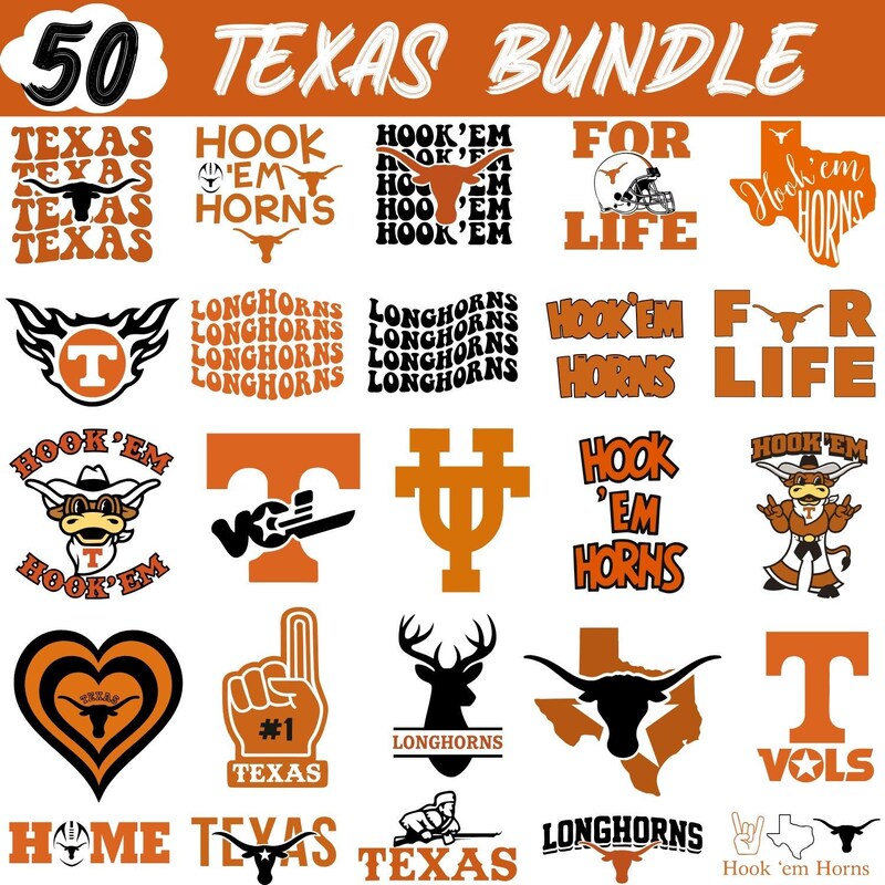 Texas Longhorns Logo - Etsy