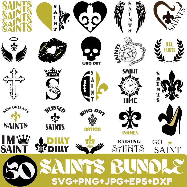 Saints SVG PNG Bundle: Cut File, Clipart (digital Download) - Etsy