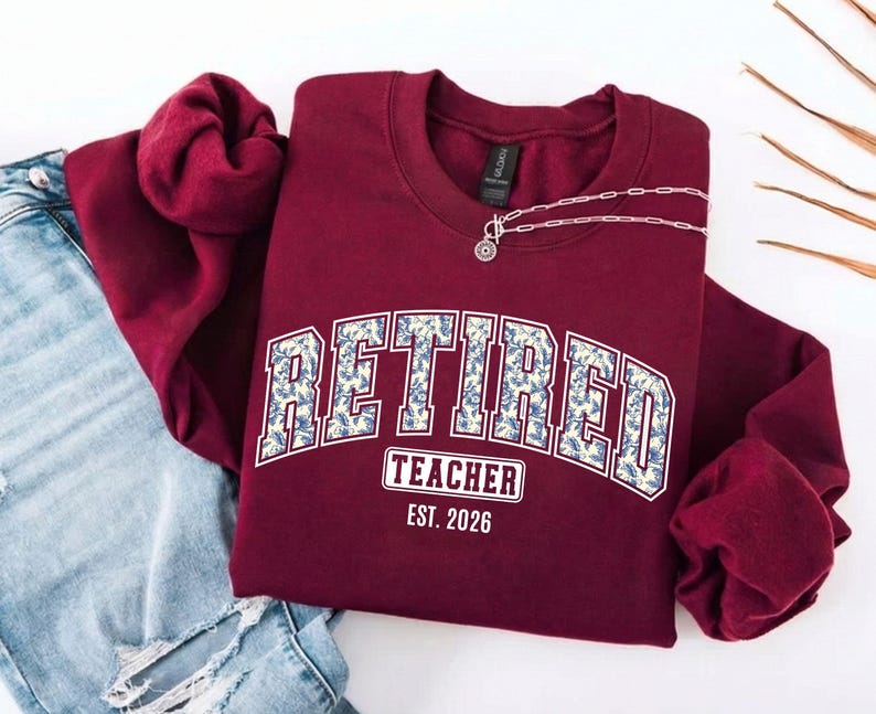 Floral Retired Est 2026 Sweatshirt, Toile Retirement Sweatshirt ...