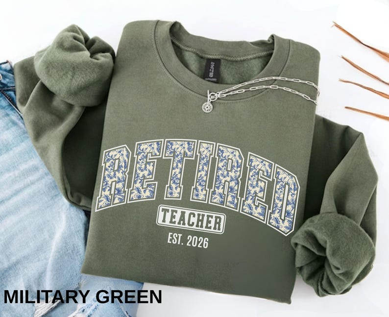 Floral Retired Est 2026 Sweatshirt, Toile Retirement Sweatshirt ...