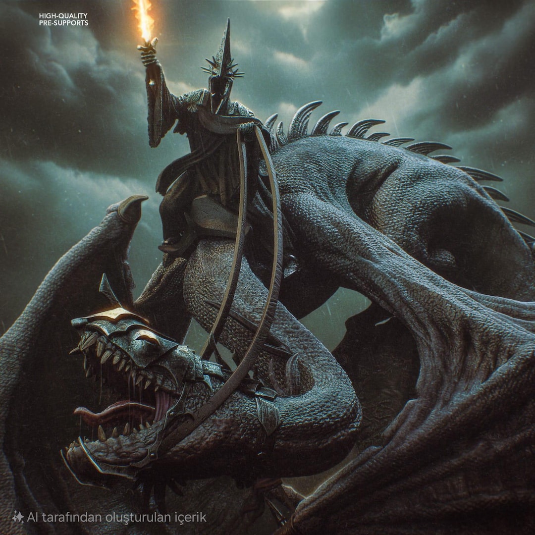 Witch-king of Angmar & Fell Beast 3D Model STL File – Dark Lord’s Rider ...