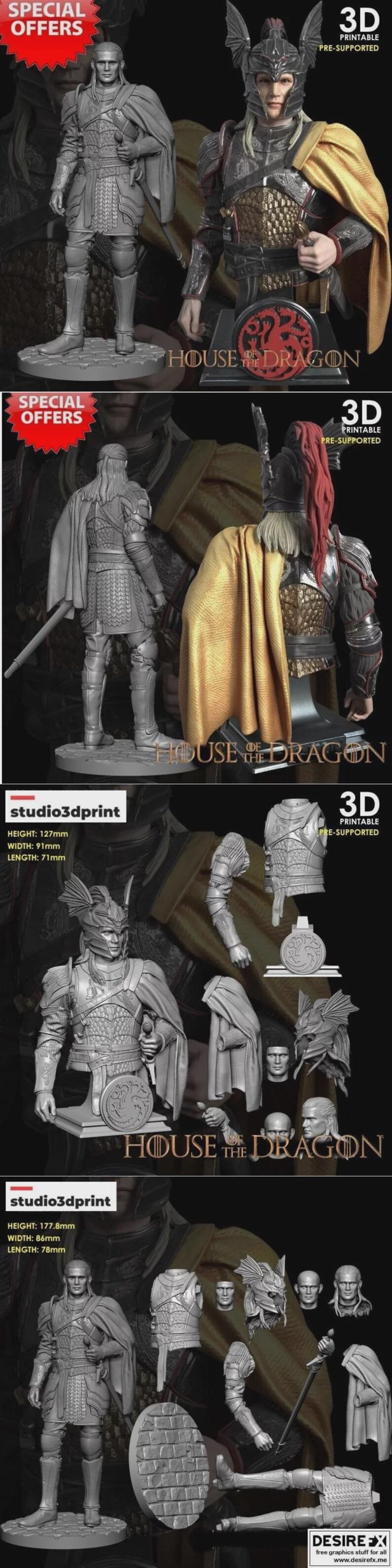Daemon Targaryen 3D Model STL File – House of the Dragon Collectible ...