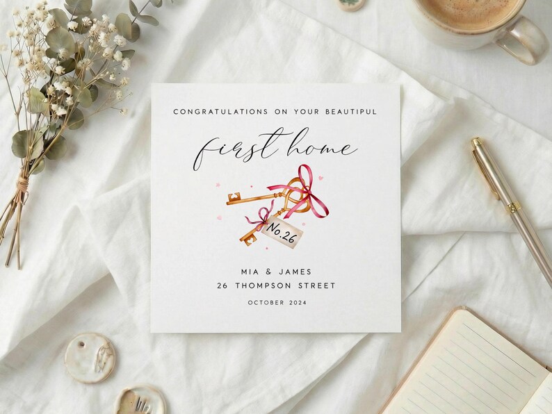 Personalised First Home Card With Names & Address, New Home ...