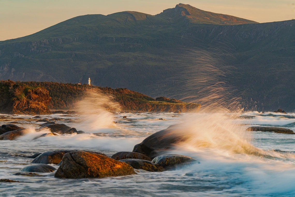 Gros Morne National Park's Rocky Harbour Lighthouse Waves, Newfoundland ...