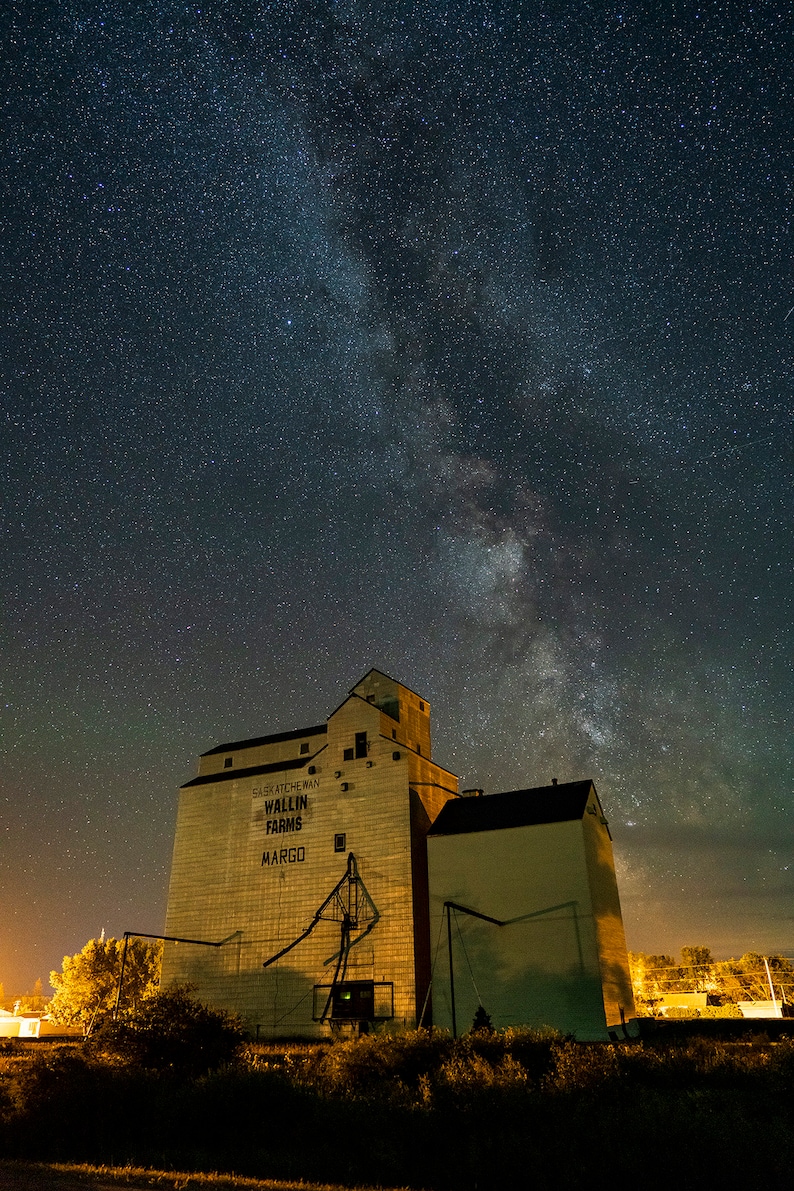 Milky Way Over Margo Saskatchewan Grain Elevator, Saskatchewan Prints ...