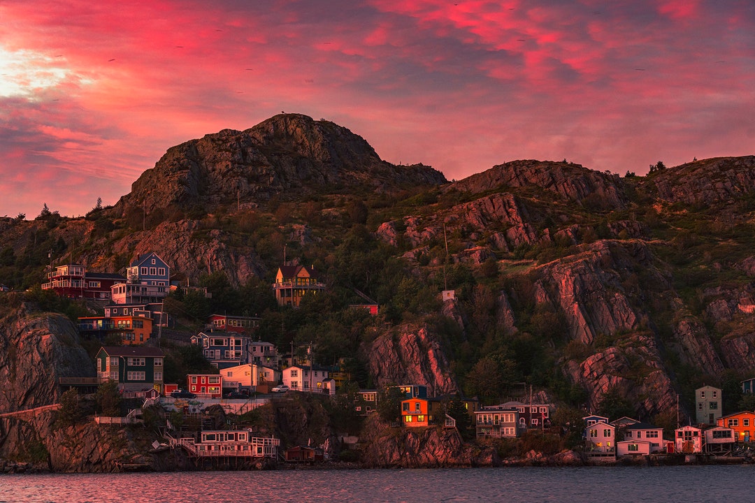St. John's Newfoundland Art Print: Sunset on the Battery - Etsy