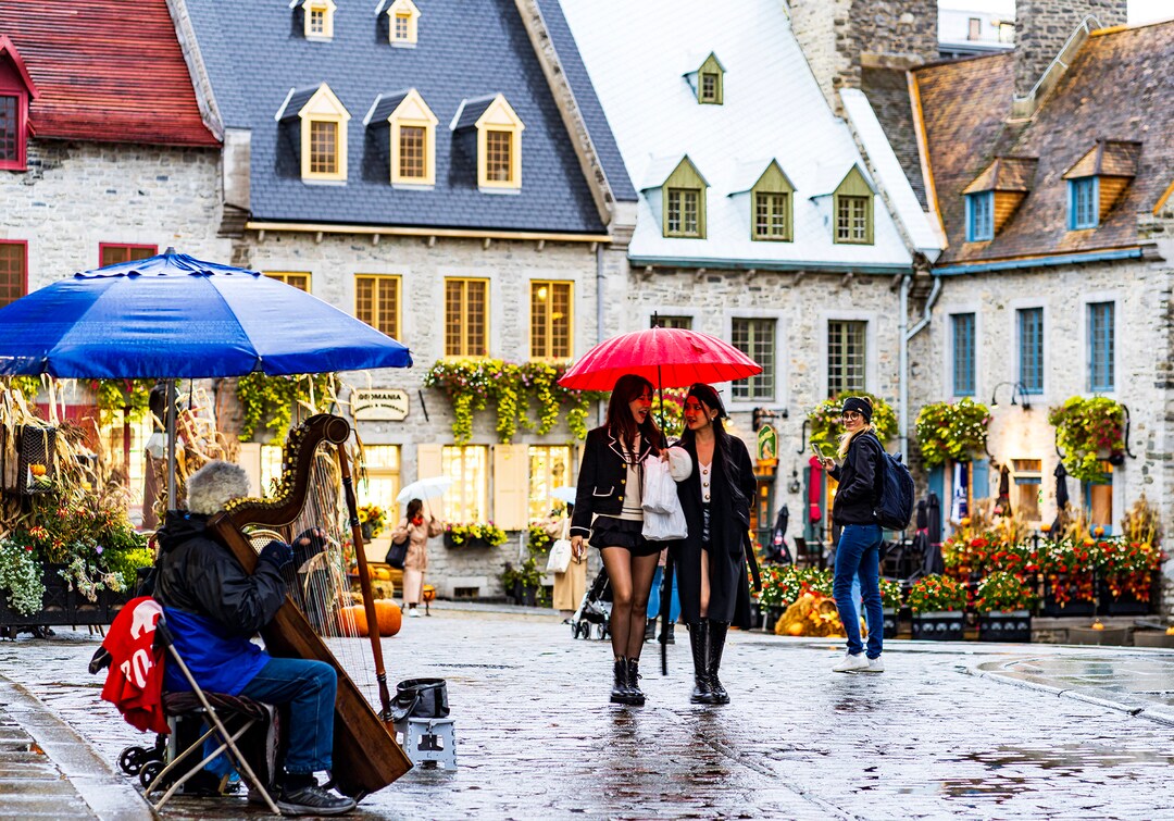 Rainy Old Quebec City Fall Morning Art Print - Etsy