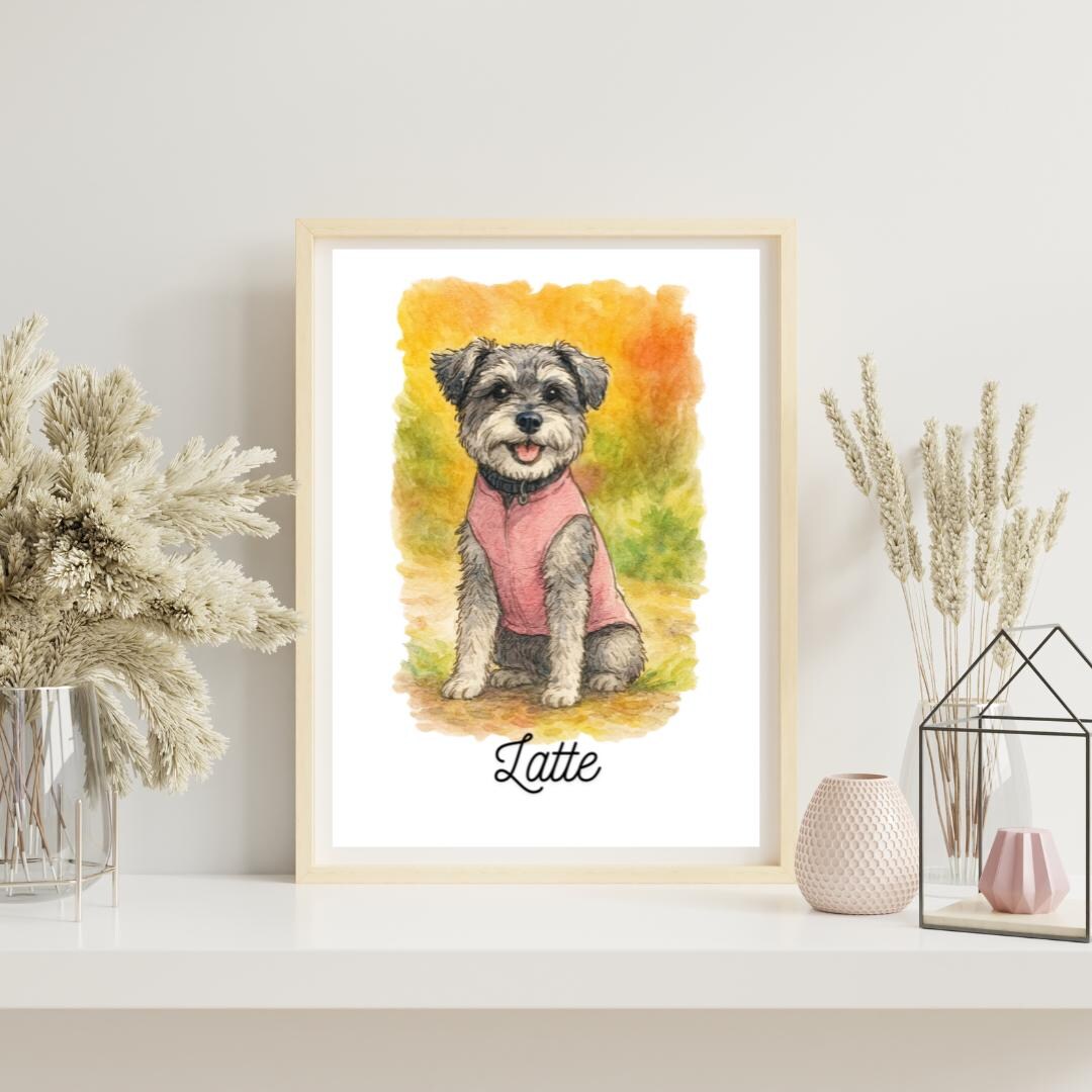 Personalized Pet Portrait: Custom Dog & Cat Wall Art (digital Download ...