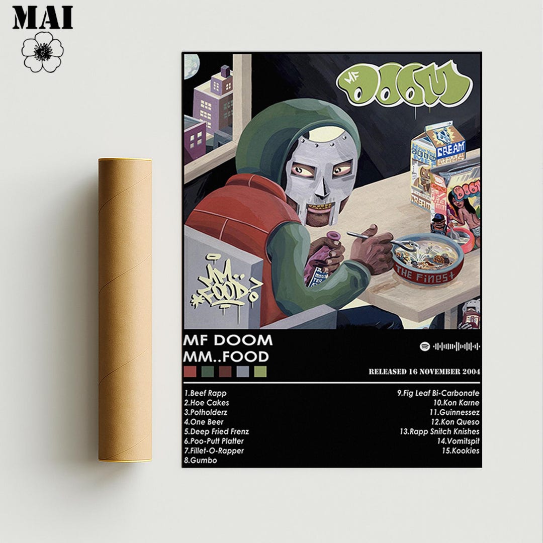 Mf Doom Poster | Mm..food Album Cover Print | Hip Hop Rap Music Wall ...