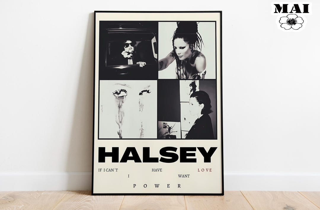 Halsey Poster – Music Album Cover Wall Art Print – Pop Indie Artist ...