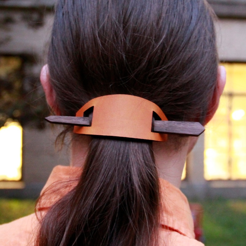 Leather Barrette - Etsy