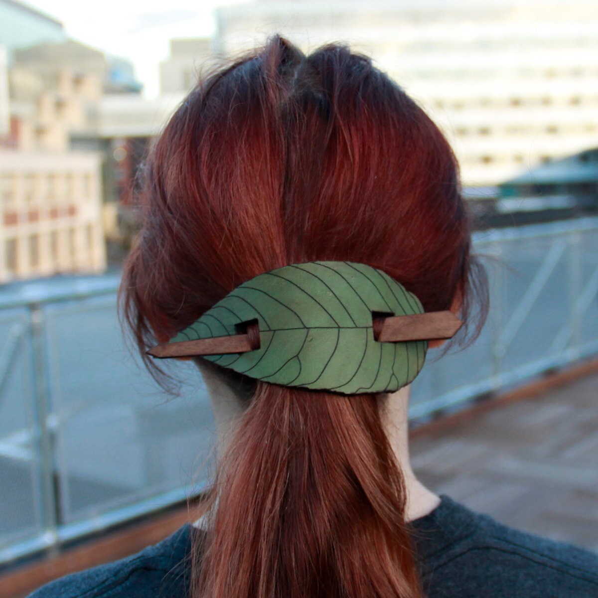 Leaf Leather Barrette - Etsy