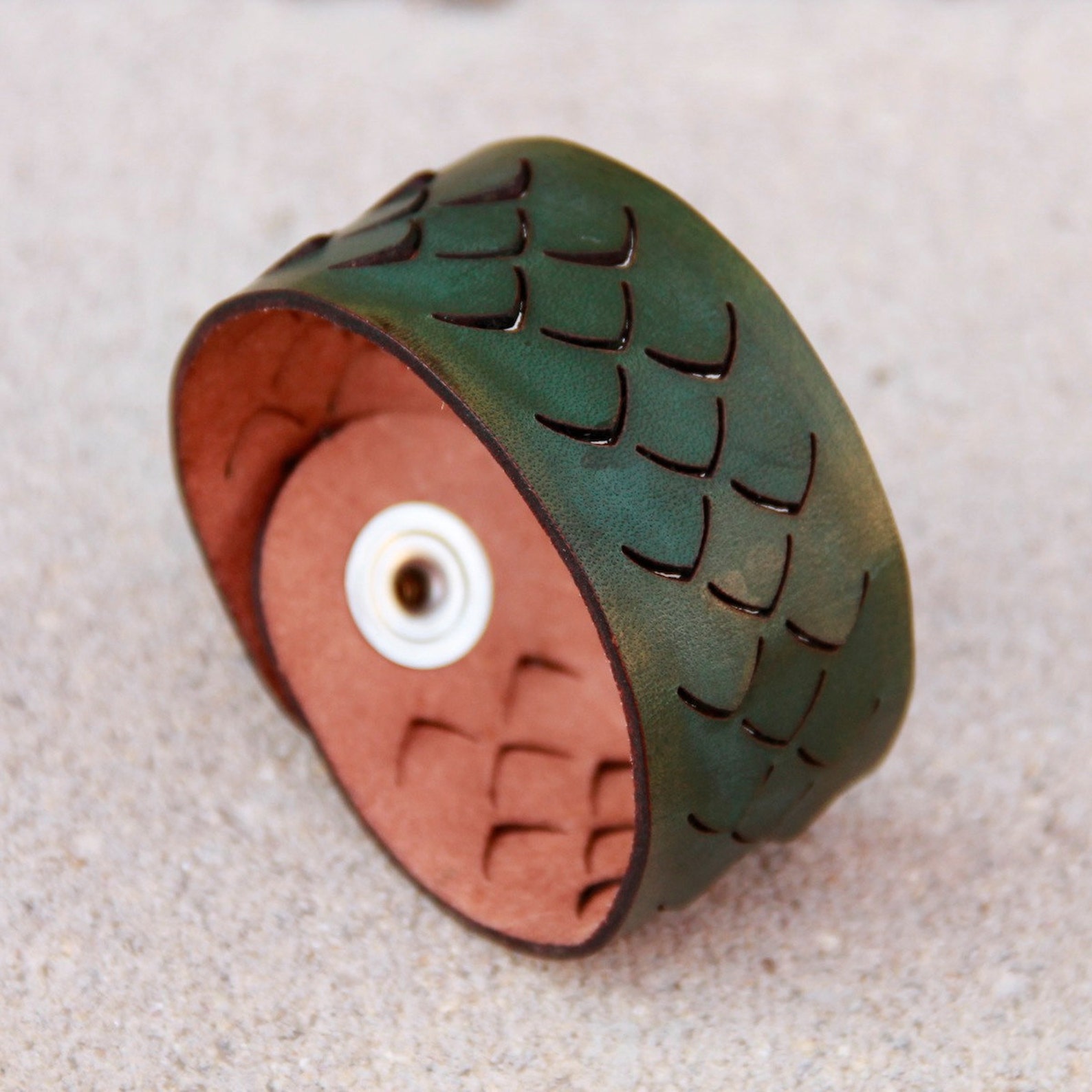 Smooth Scales Leather Bracelet - Etsy