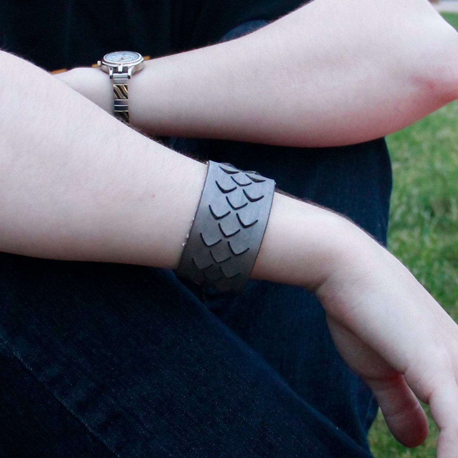 Smooth Scales Leather Bracelet - Etsy